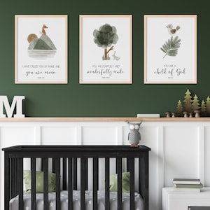 Christian Nursery Decor Kids Bible Verse Wall Art Watercolor - Etsy