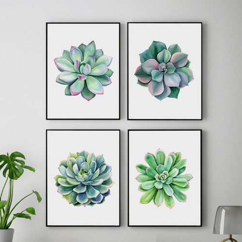 Botanical Print Set Plant Posters Living Room Wall Art - Etsy