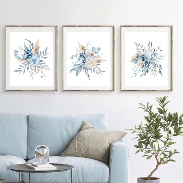 Blue Rose Print - Etsy
