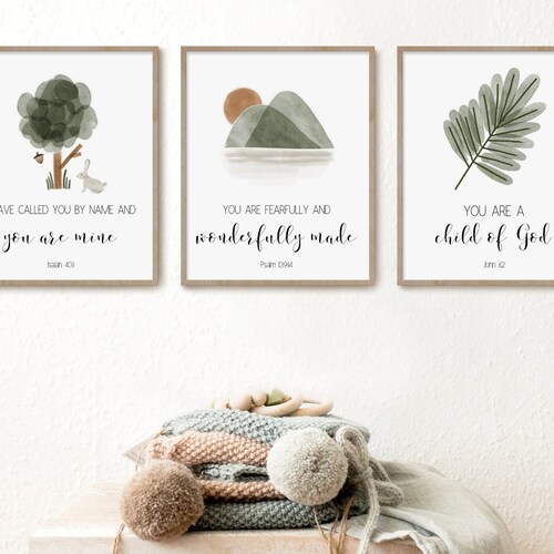 Christian Nursery Decor Kids Bible Verse Wall Art Scripture - Etsy