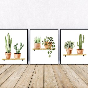 Botanical Print Set, Living Room Wall Art, Home Decor Gift, Houseplant ...