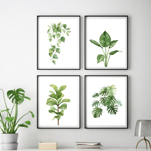 Botanical Print Set Plant Posters Living Room Wall Art - Etsy