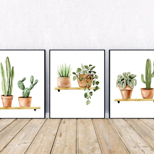 Houseplant Art Botanical Print Set Plant Posters Set of 6 - Etsy
