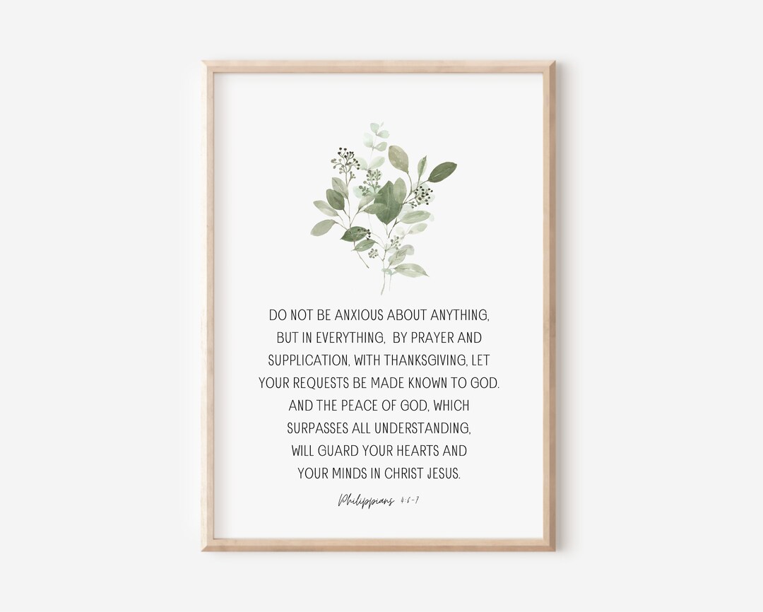 Philippians 4:6-7, Bible Verse Wall Art, Scripture Print, Do Not Be ...