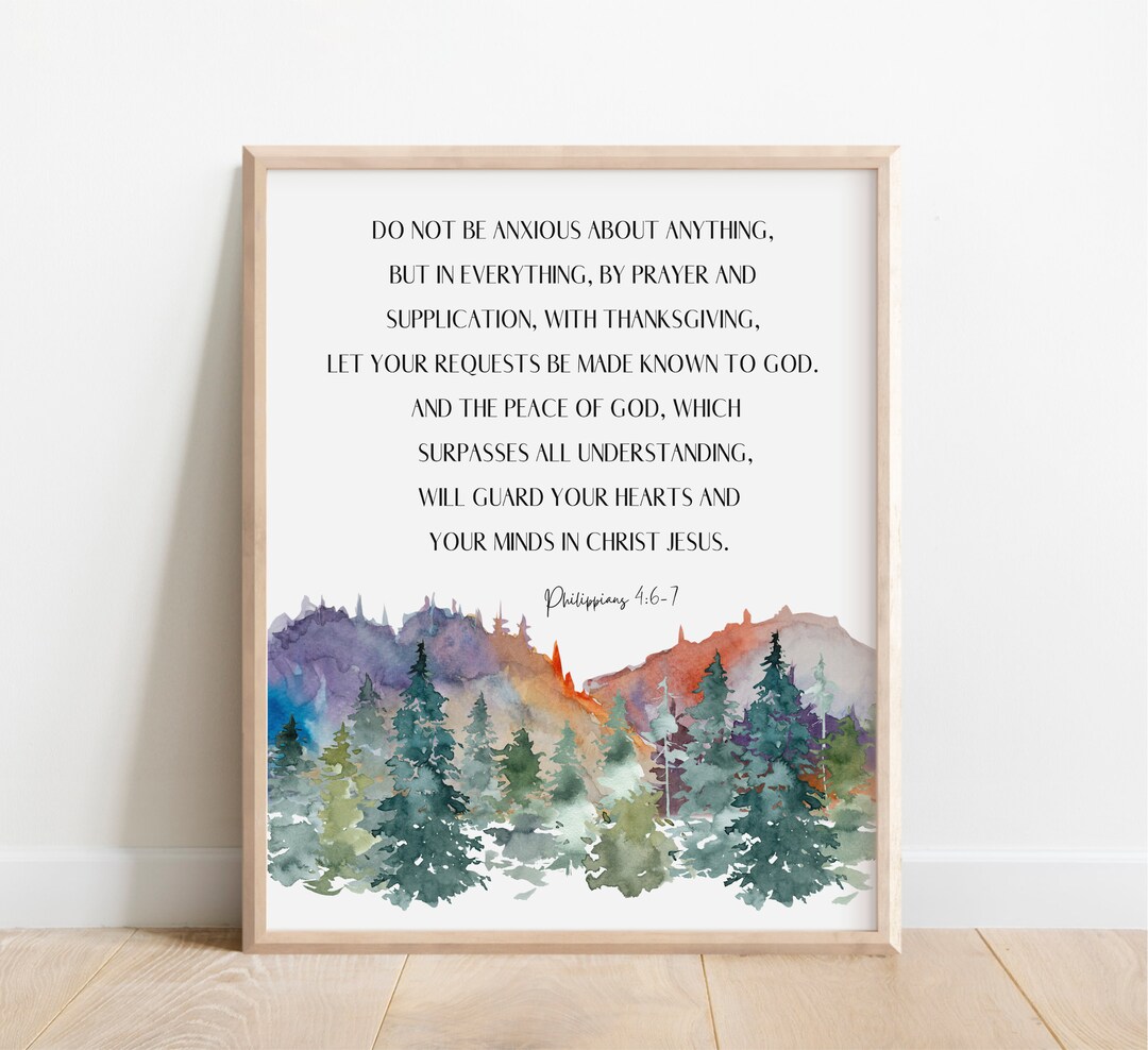 Philippians 4:6-7,do Not Be Anxious, Bible Verse Wall Art, Scripture ...