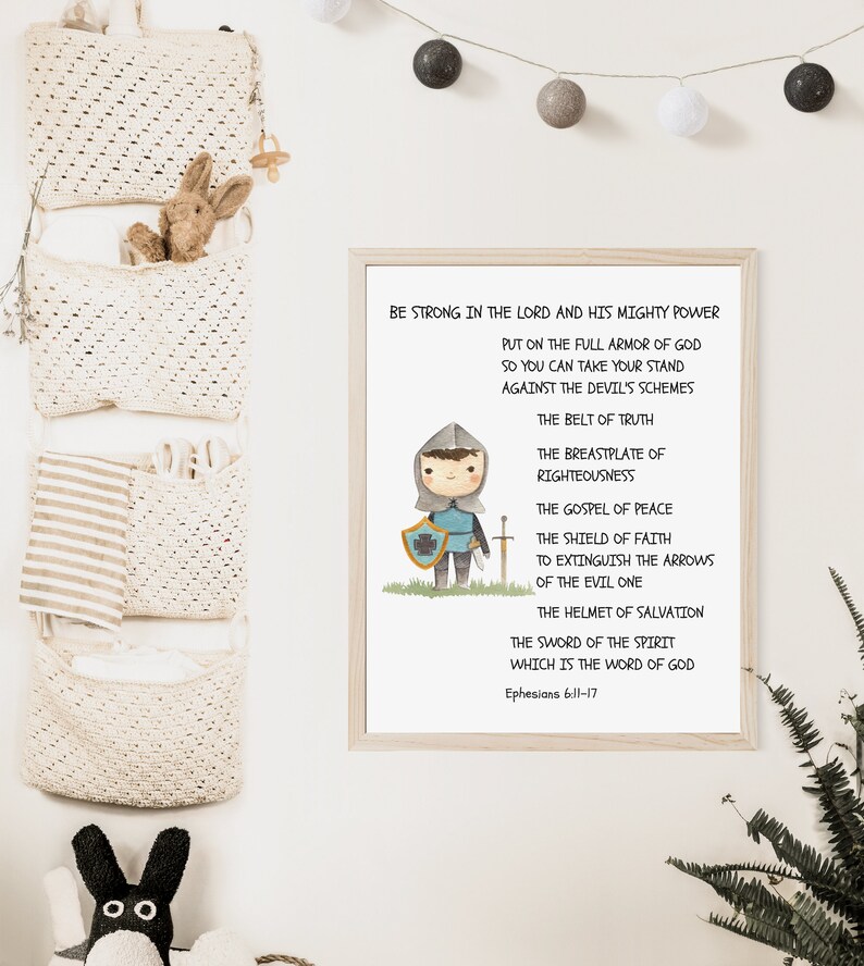 Armor of God Kids Bible Verse Wall Art Scripture Print - Etsy Canada