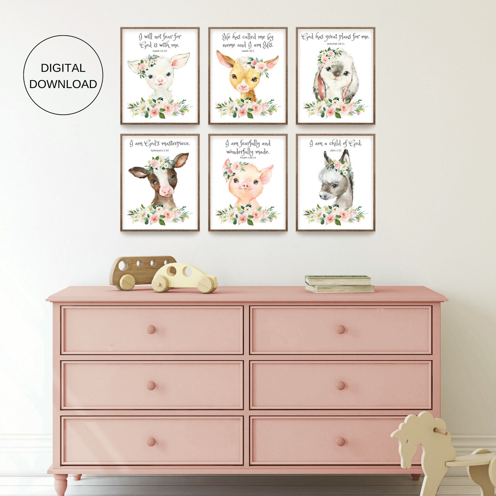 Christian Nursery Decor Kids Bible Verse Wall Art Farm - Etsy