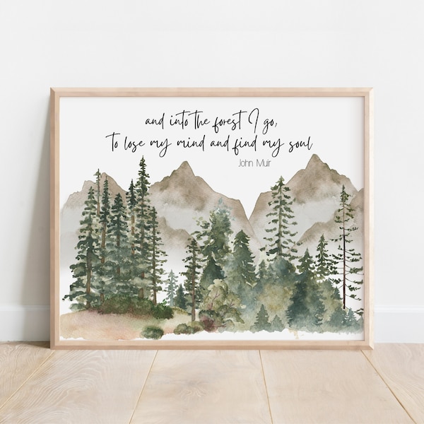 John Muir Quote Wall Art - Etsy