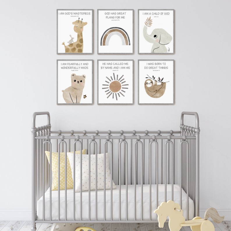Christian Nursery Decor Kids Bible Verse Wall Art Watercolor - Etsy