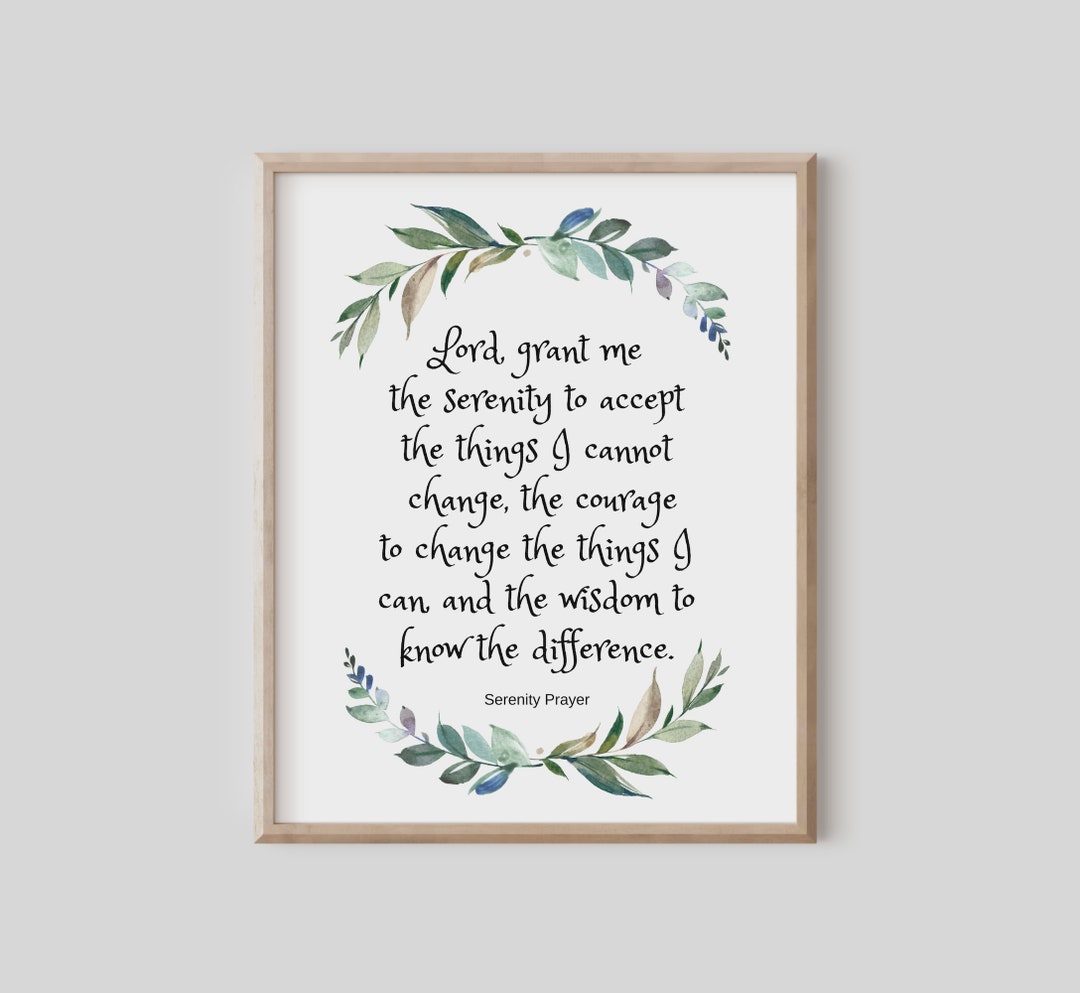 Serenity Prayer Wall Art, Sobriety Gift, Recovery Gift, Alcoholics ...