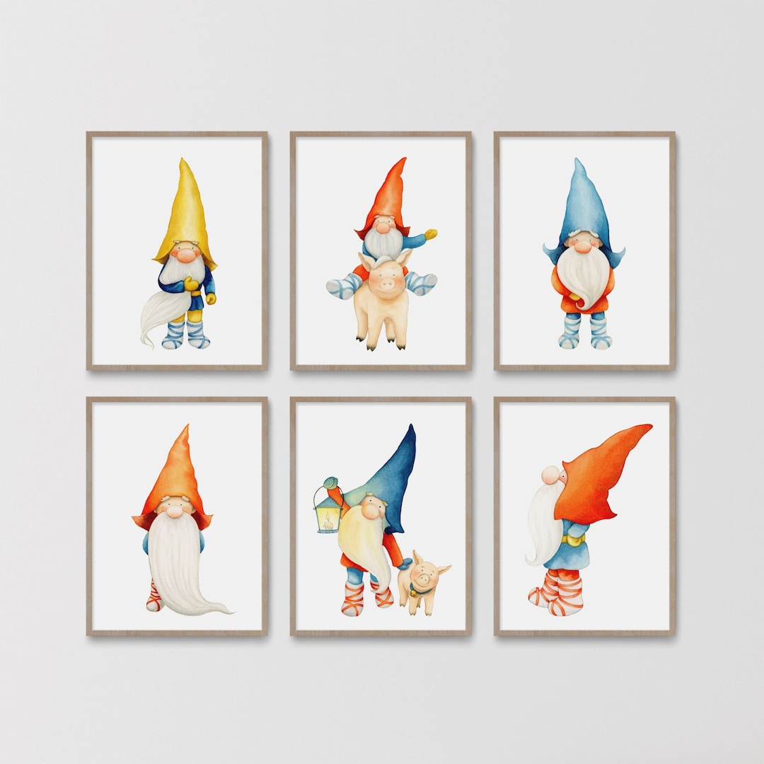 Scandinavian Gnome Art Prints, Nordic Gnome, Tomte Elf, Home Decor Gift ...