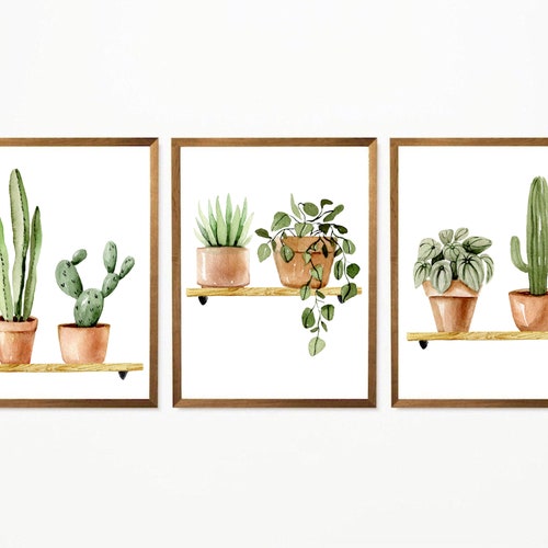 Botanical Print Set Plant Posters Living Room Wall Art - Etsy