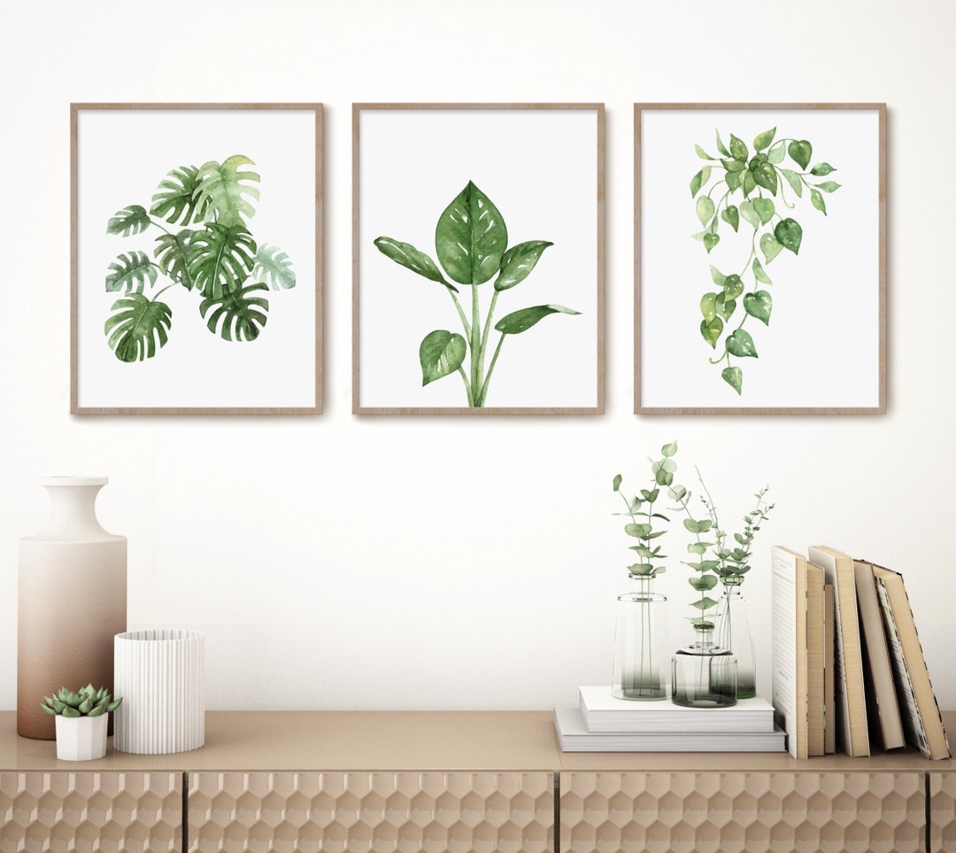 Botanical Print Set Living Room Wall Art Plant Posters Leaf - Etsy