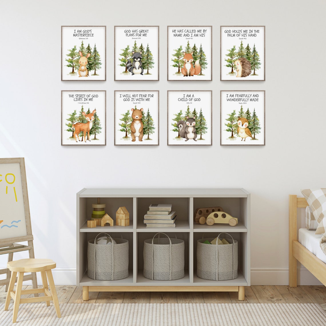 Christian Nursery Decor Kids Bible Verse Wall Art Watercolor - Etsy