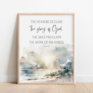 Psalm 19:1, the Heavens Declare the Glory of God, Bible Verse Wall Art ...