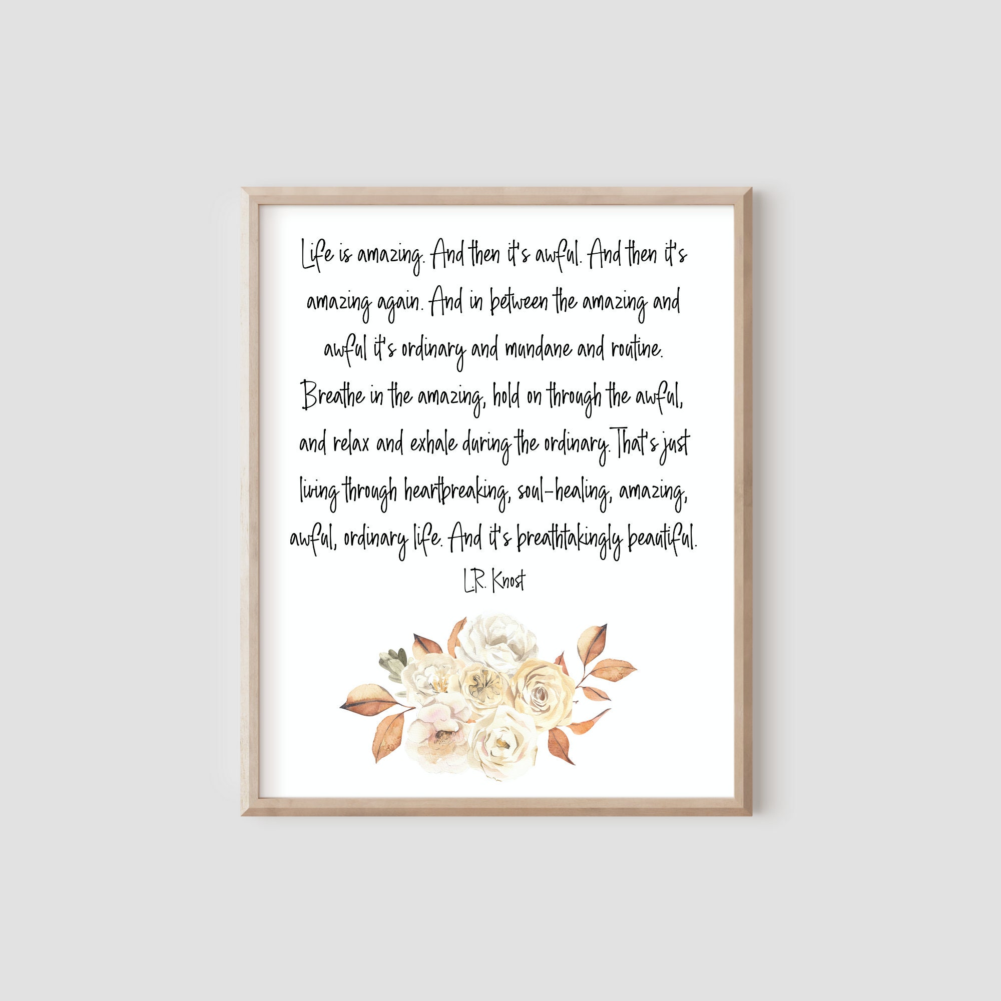 Art & Collectibles Prints Life Is Amazing Poem LR Knost Quote ...