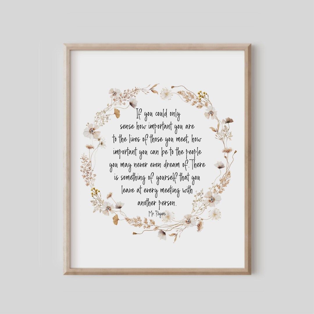 Mr Rogers Quote, Social Worker Gift, Inspirational Wall Art ...