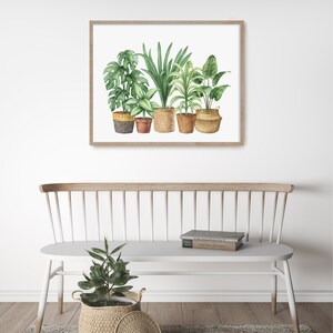 Botanical Print, Houseplant Painting, Plant Poster, Potted House Plant ...