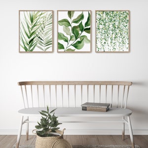 Botanical Print Set, Living Room Wall Art, Plant Poster, Leaf Print ...