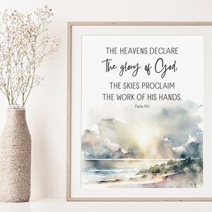 Psalm 19:1, the Heavens Declare the Glory of God, Bible Verse Wall Art ...