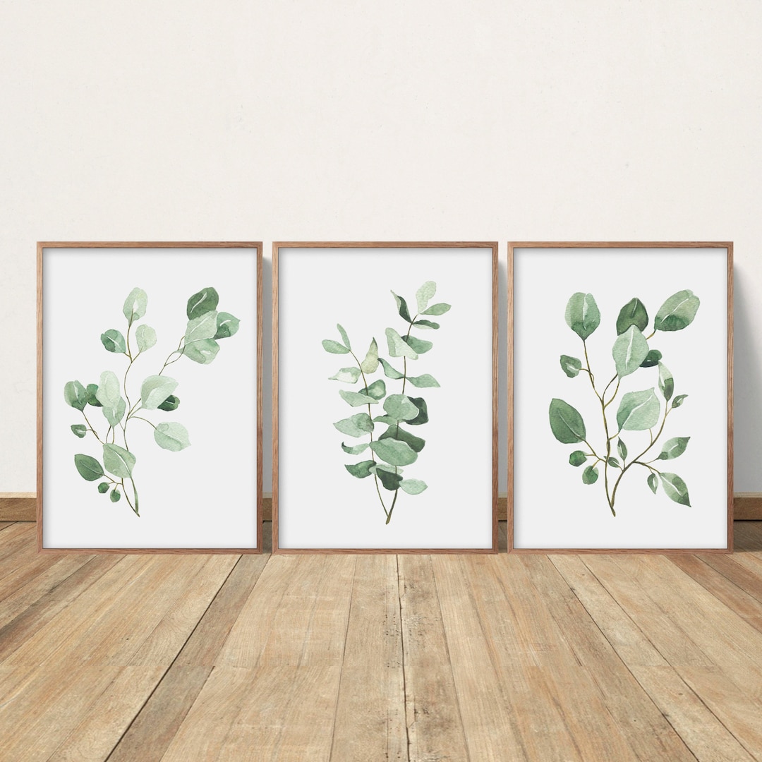 Botanical Print Set, Greenery Art, Bedroom Wall Decor, Plant Poster ...
