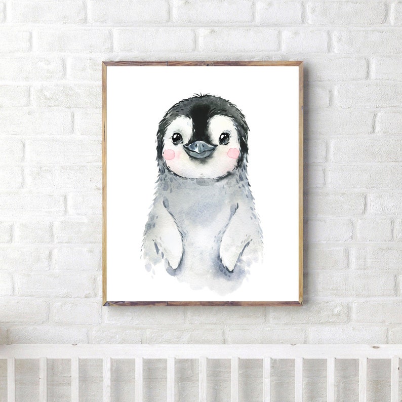 Watercolor Penguin Poster Nursery Wall Art Kids Room Wall - Etsy