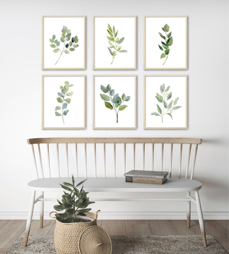Botanical Print Set Greenery Art Plant Posters Set of 6 | Etsy