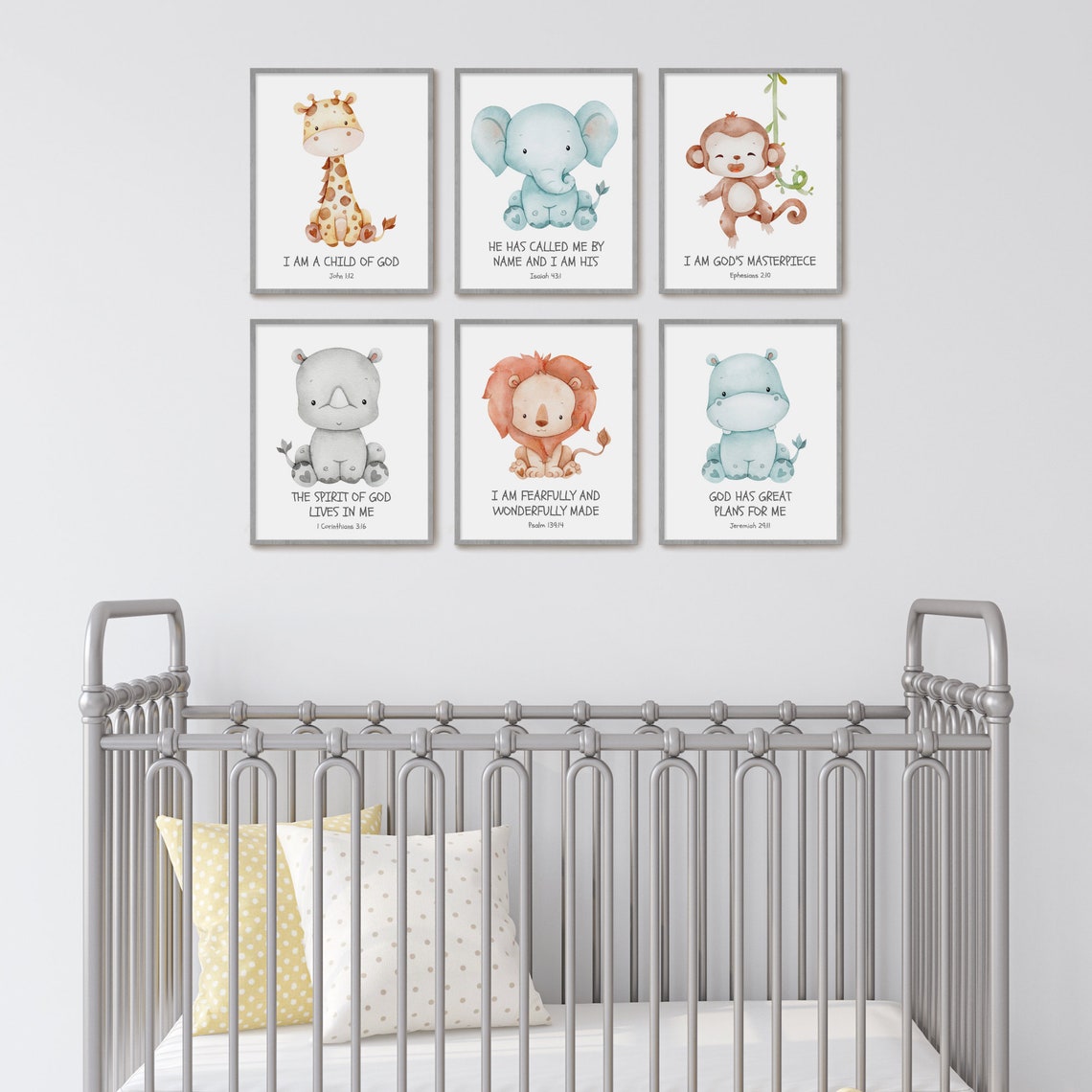 Christian Nursery Decor Kids Bible Verse Wall Art Watercolor - Etsy