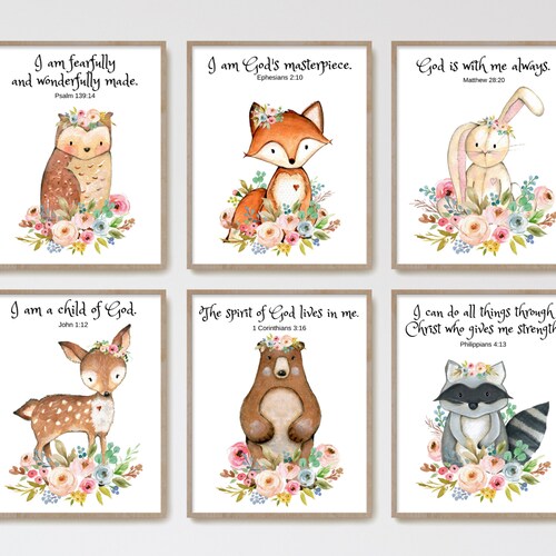 Christian Nursery Decor Kids Bible Verse Wall Art Farm - Etsy