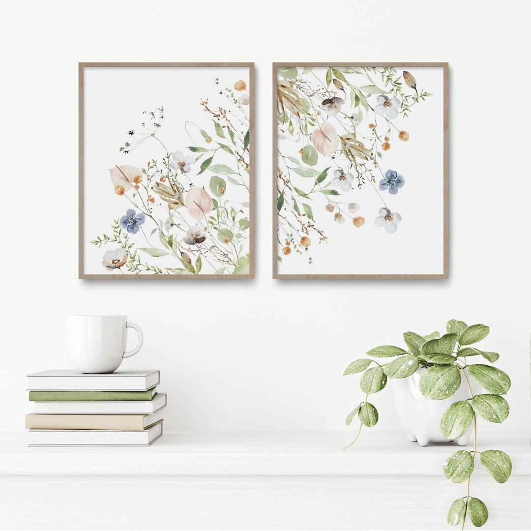 Wildflower Printables, Watercolor Flowers, Farmhouse Decor, Meadow ...