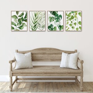 Botanical Printable Set, Foliage Greenery, Plant Posters, Set of 4 Leaf ...