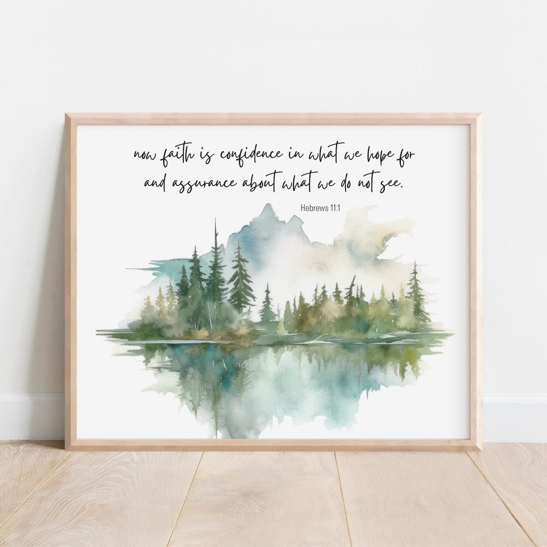 Hebrews 11:1, Bible Verse Wall Art, Scripture Print, Christian Gift ...