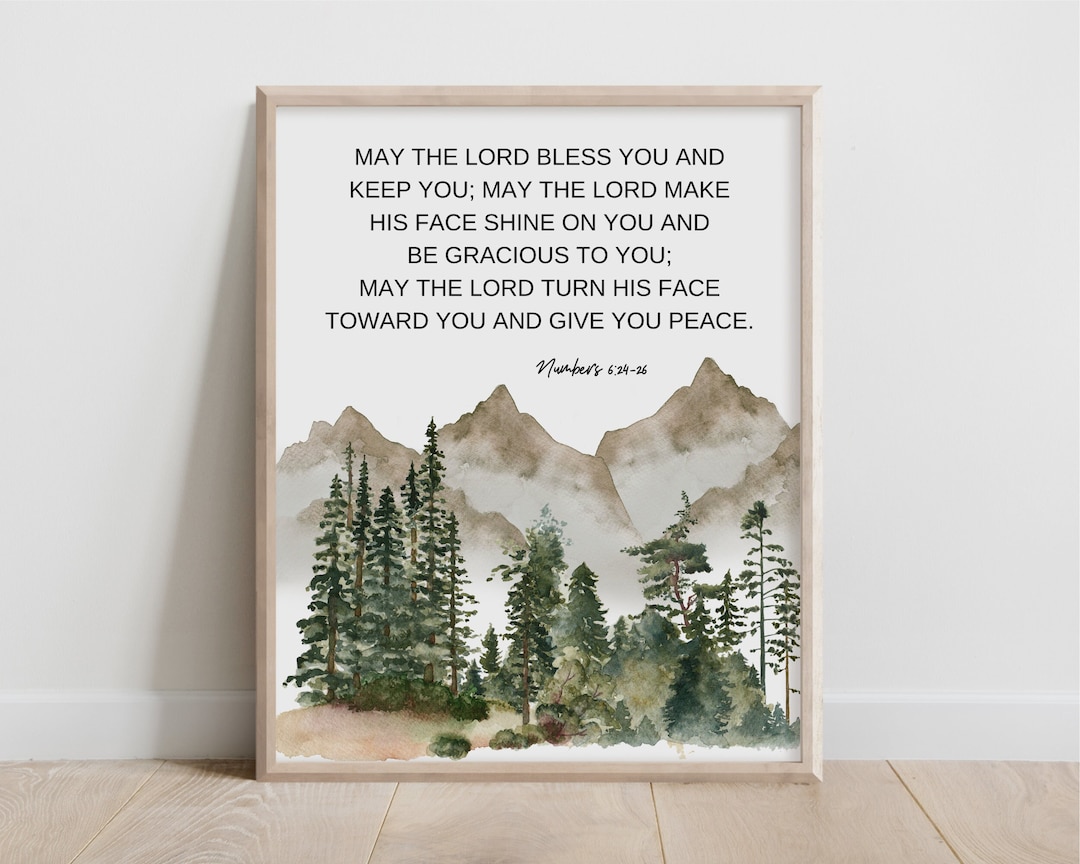 May the Lord Bless You and Keep You, Numbers 6 Print, Bible Verse Wall ...