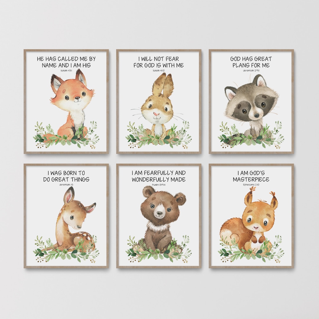 Christian Nursery Decor, Kids Bible Verse Wall Art, Scripture Print ...