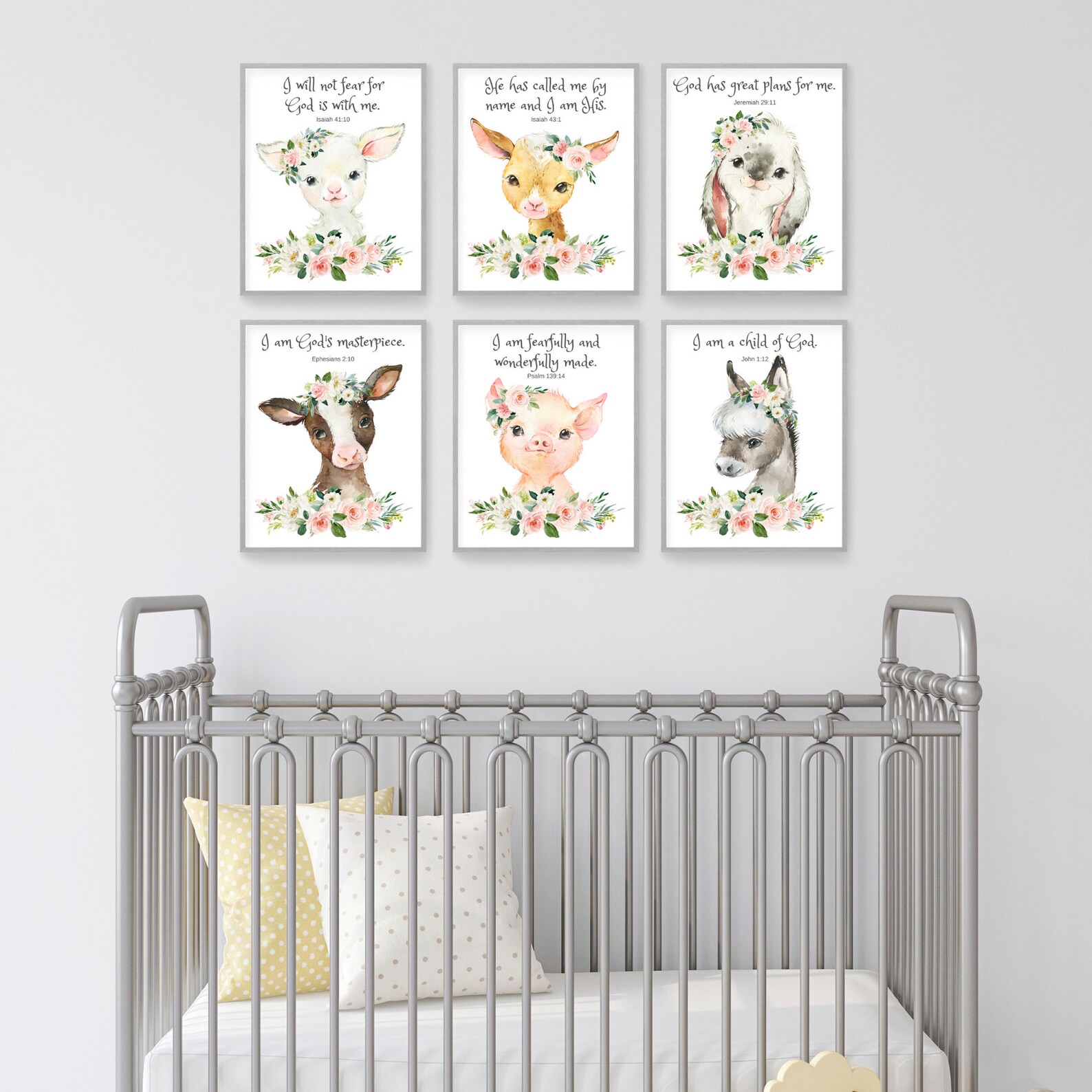 Christian Nursery Decor Kids Bible Verse Wall Art Farm - Etsy