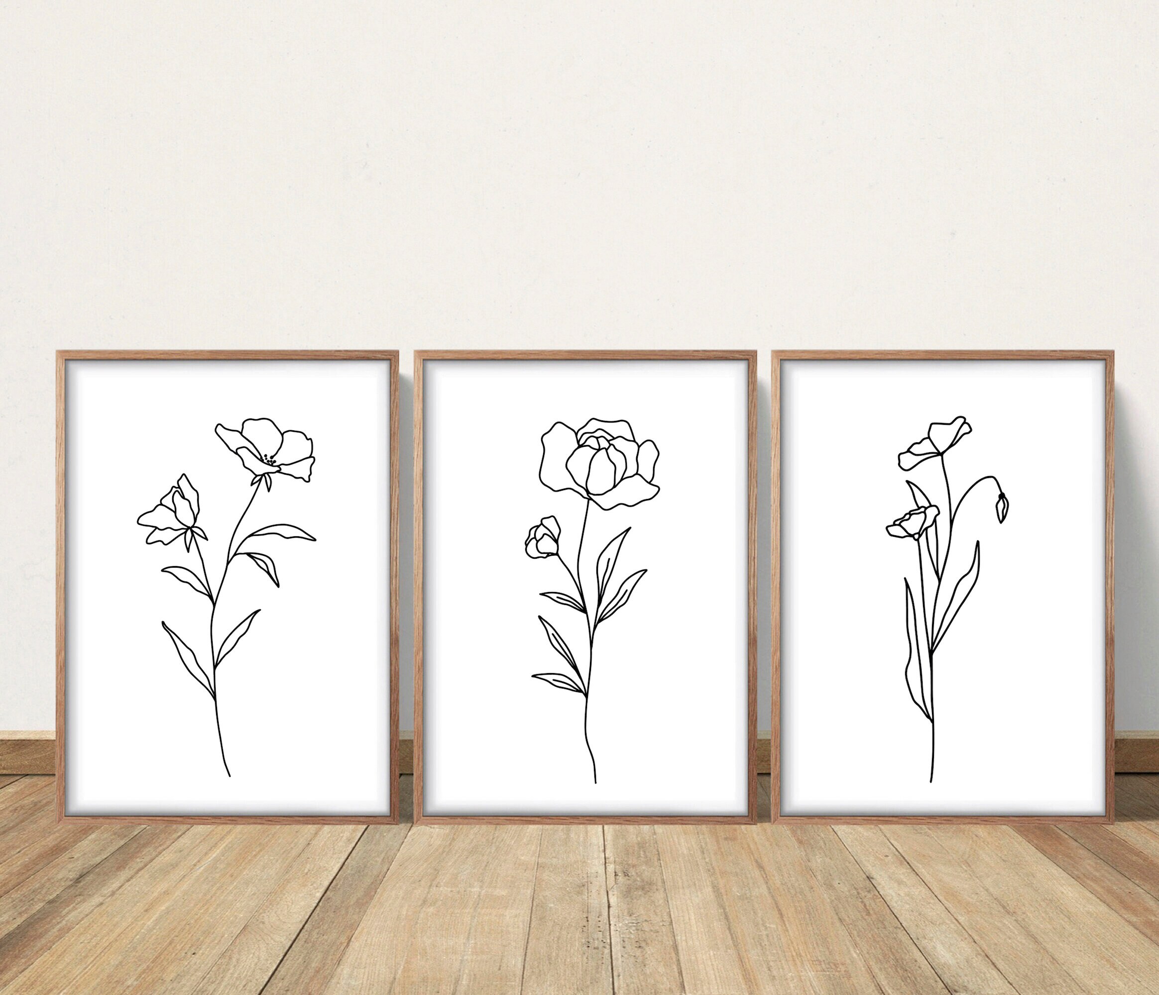Simple Art Download Square Print Minimal Floral Leaf Art Minimal Floral 