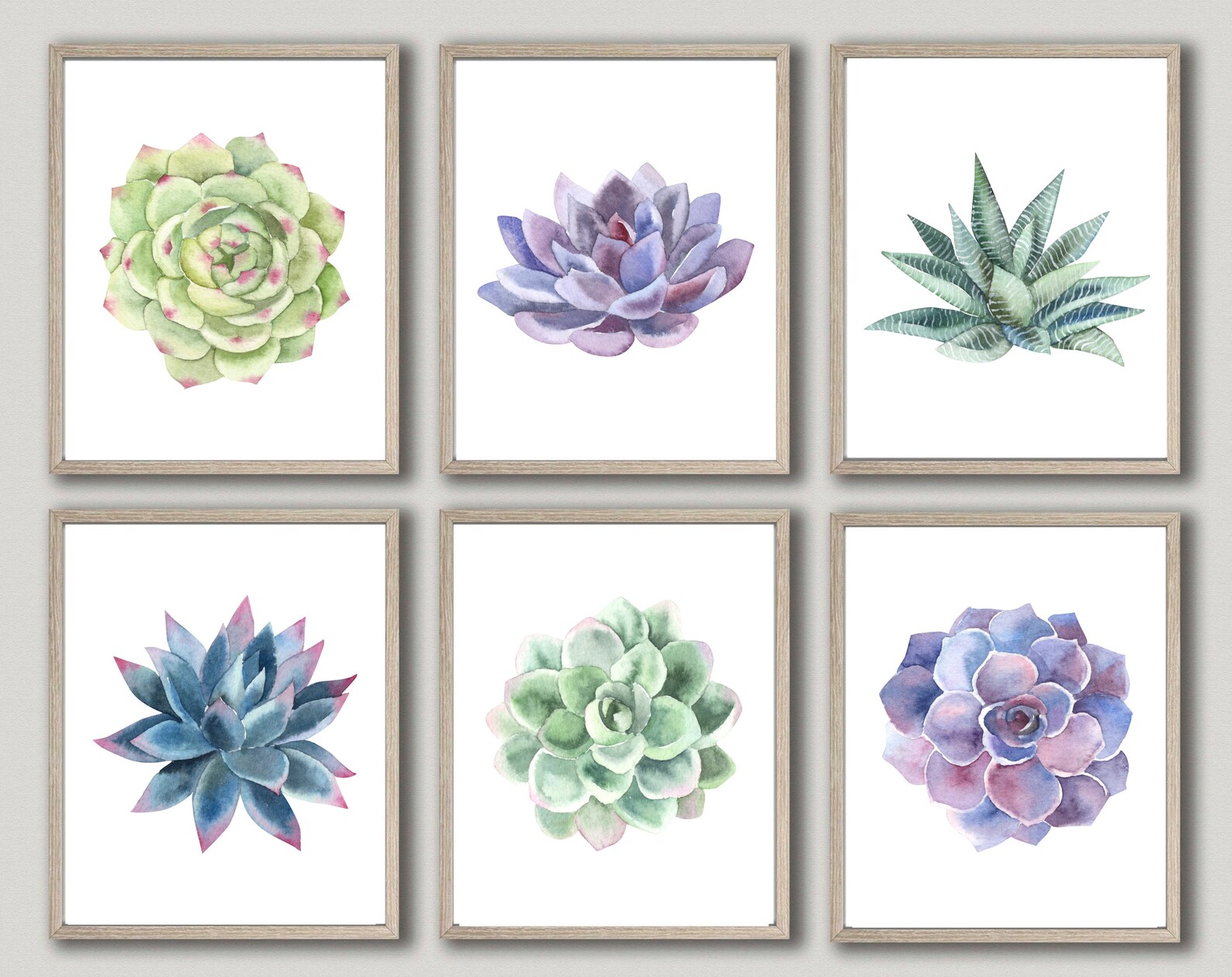 Watercolor Cactus Prints Succulent Wall Art Southwest Decor | Etsy