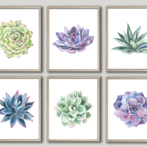 Botanical Print Set Plant Posters Living Room Wall Art | Etsy