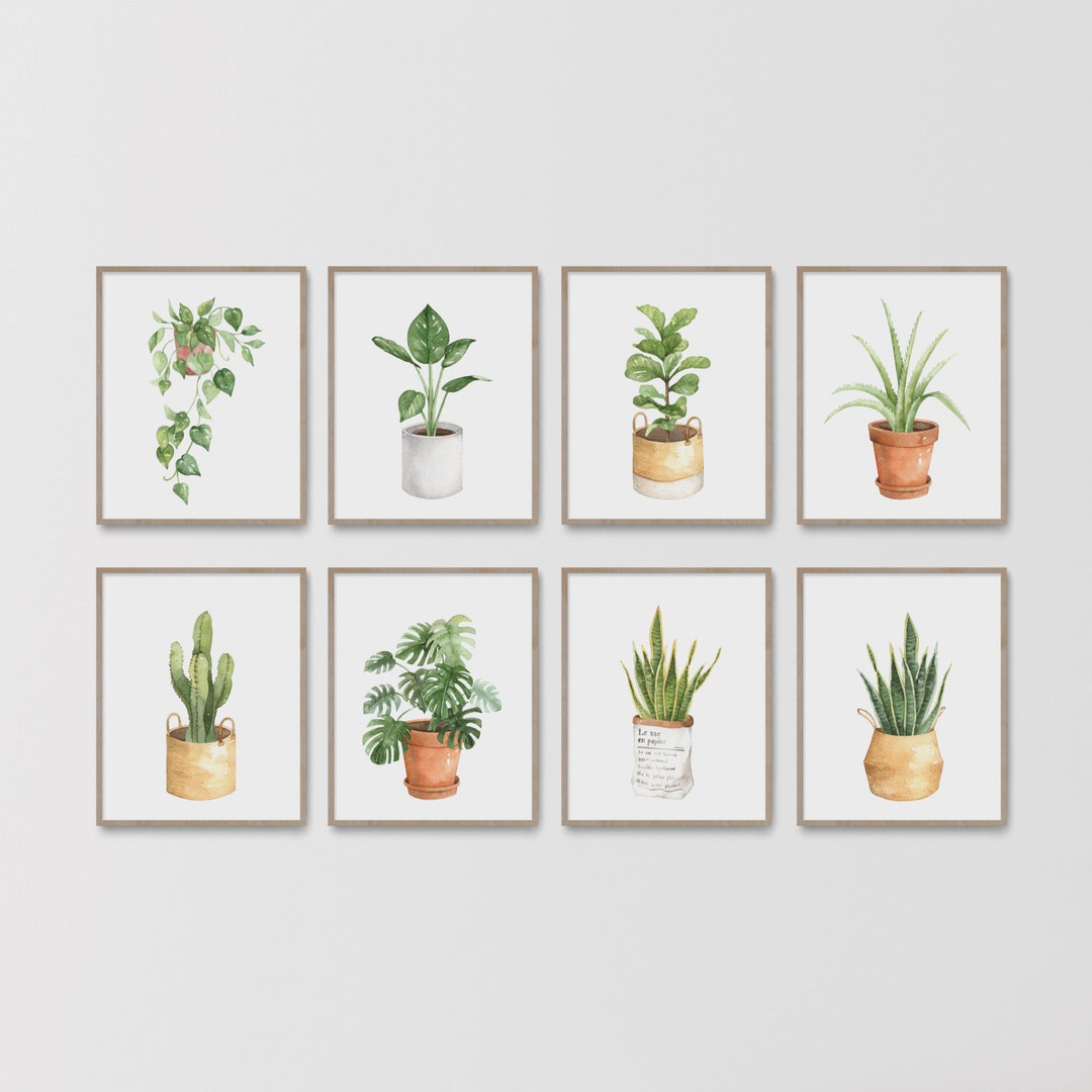 Botanical Print Set Living Room Wall Art Plant Poster Leaf - Etsy