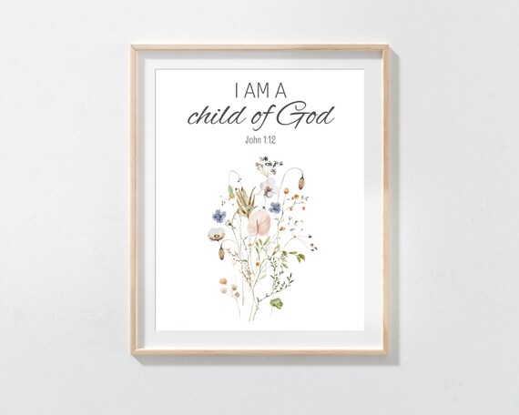 I Am a Child of God Bible Verse Wall Art Christian Gift - Etsy