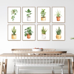 Botanical Print Set Living Room Wall Art Plant Poster Leaf | Etsy