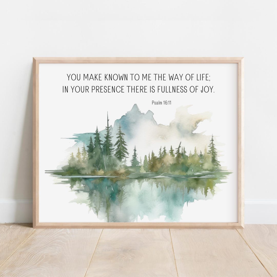 Psaume 16:11, plénitude de joie en votre présence, art mural verset de ...