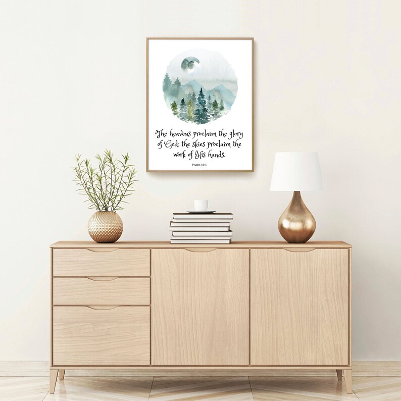 Psalm 19:1 Print Bible Verse Wall Art Christian Gift - Etsy