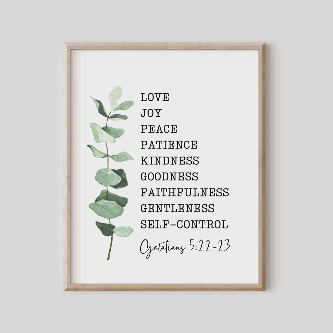 Fruit of the Spirit, Christian Gift, Bible Verse Wall Art, Confirmation ...