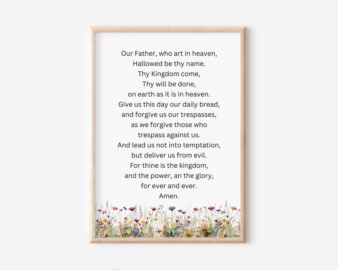 The Lord's Prayer, Bible Verse Wall Art, Christian Gift for Women ...