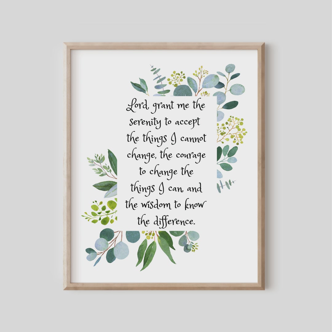 Serenity Prayer Wall Art, Sobriety Gift, Recovery Gift, Alcoholics ...