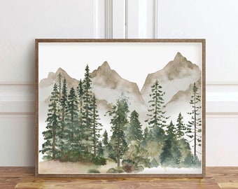 Evergreen Trees Wall Art - Etsy