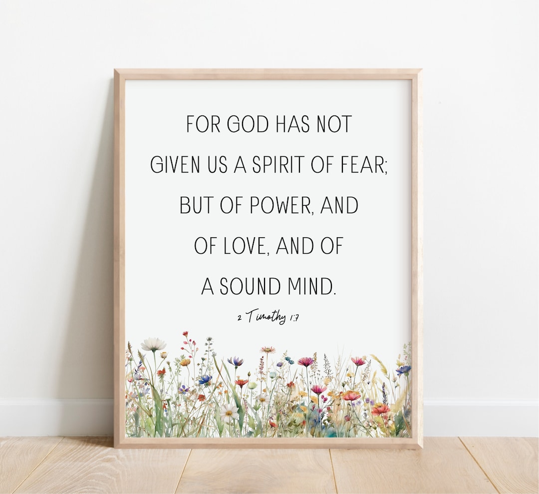 2 Timothy 1:7, for God Has Not Given Us the Spirit of Fear, Bible Verse ...