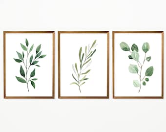 Botanical Print Set Plant Posters Living Room Wall Art | Etsy
