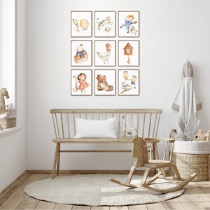 Nursery Rhyme Prints, Mother Goose, Hey Diddle Diddle, Humpty Dumpty ...